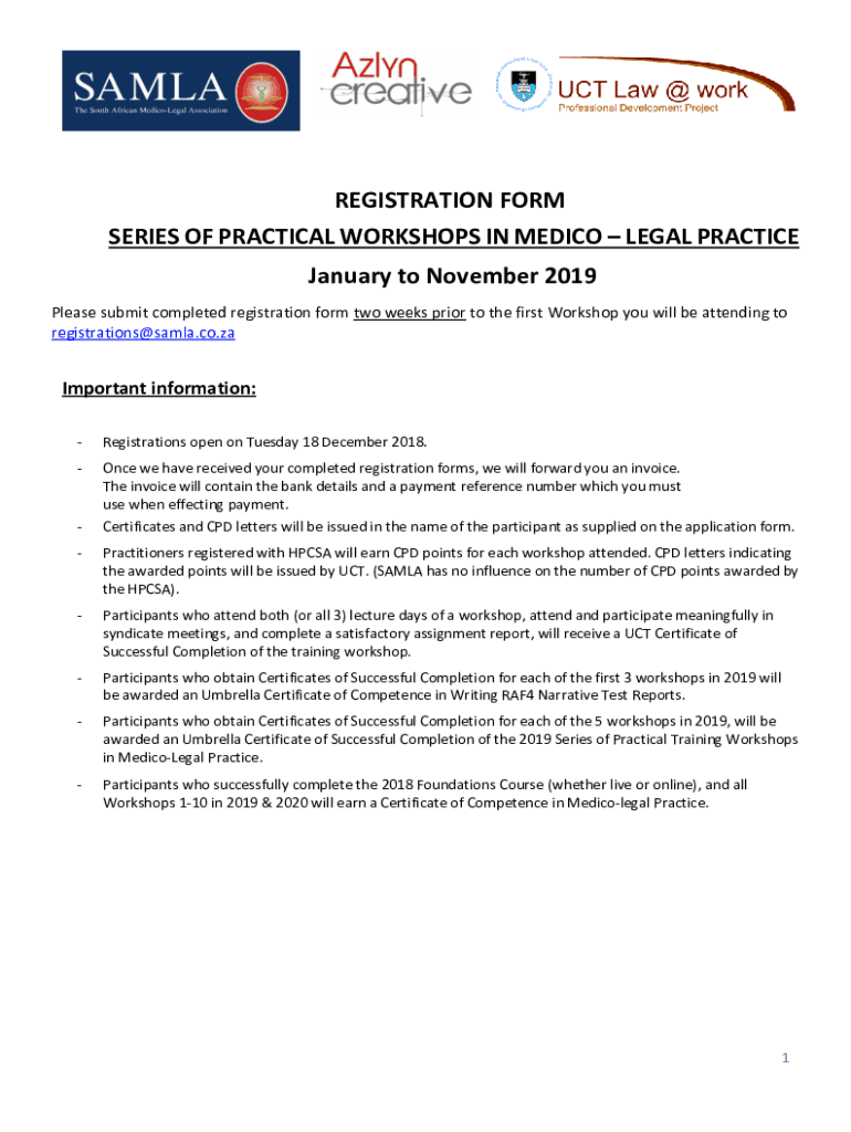 Fillable Online REGISTRATION FORM SERIES OF PRACTICAL ... - medico ...