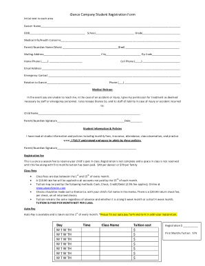 Fillable Online ID Dance CompetitionFREE 12+ Dance Registration Forms ...