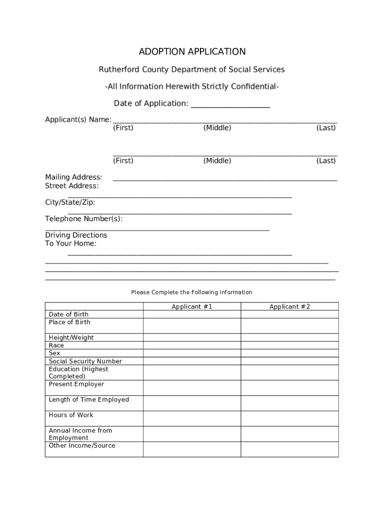 FOSTER PARENT APPLICATION - Rutherford County, North Carolina Doc ...