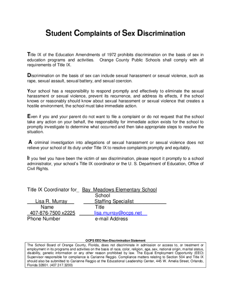 Fillable Online Discrimination on the basis of sex can include sexual ...