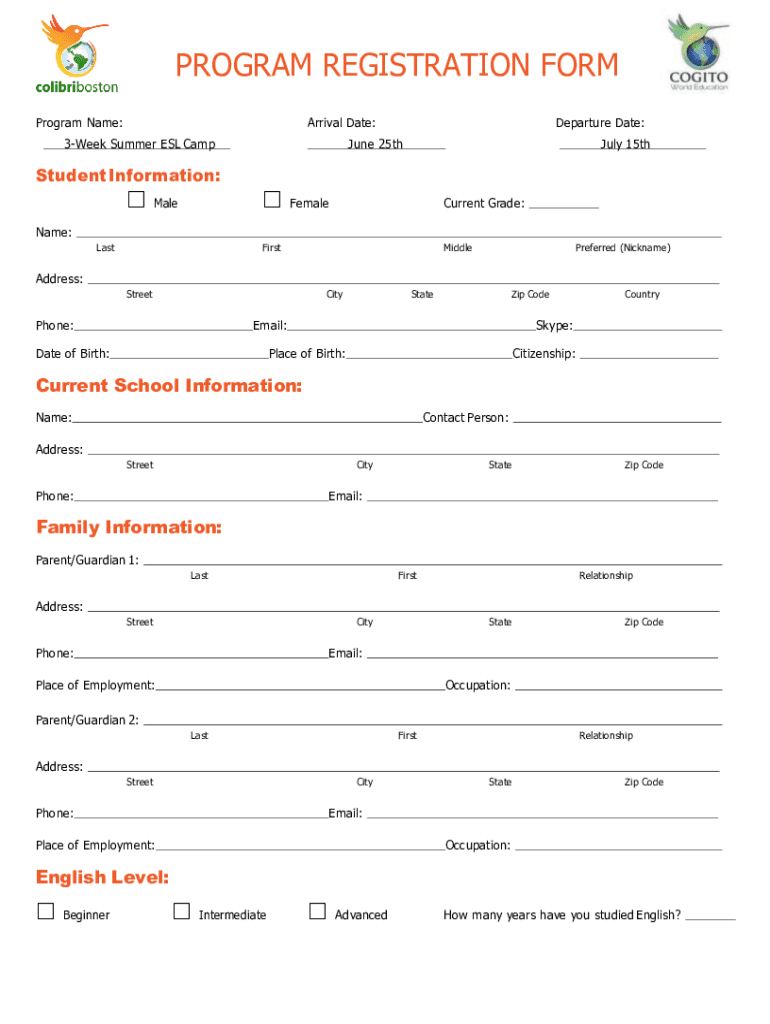 Fillable Online English Level: Fax Email Print - pdfFiller