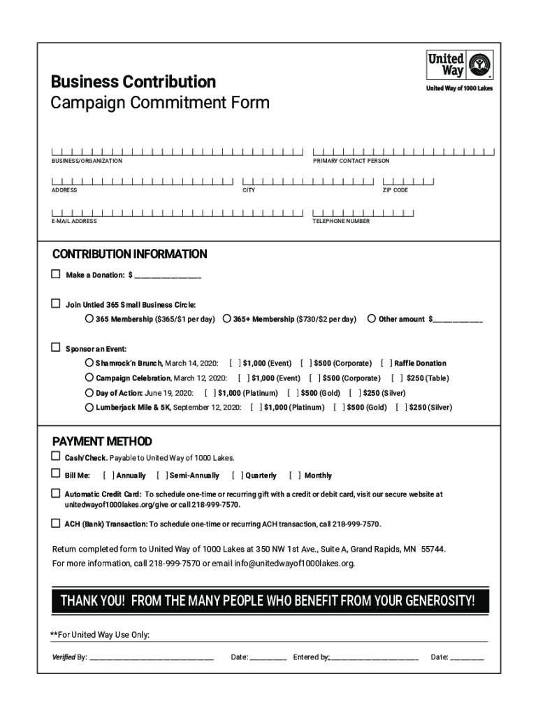 Fillable Online Business Contribution Form Fax Email Print - pdfFiller