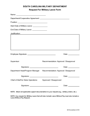 Fillable Online Request For Military Leave Form Fax Email Print - pdfFiller
