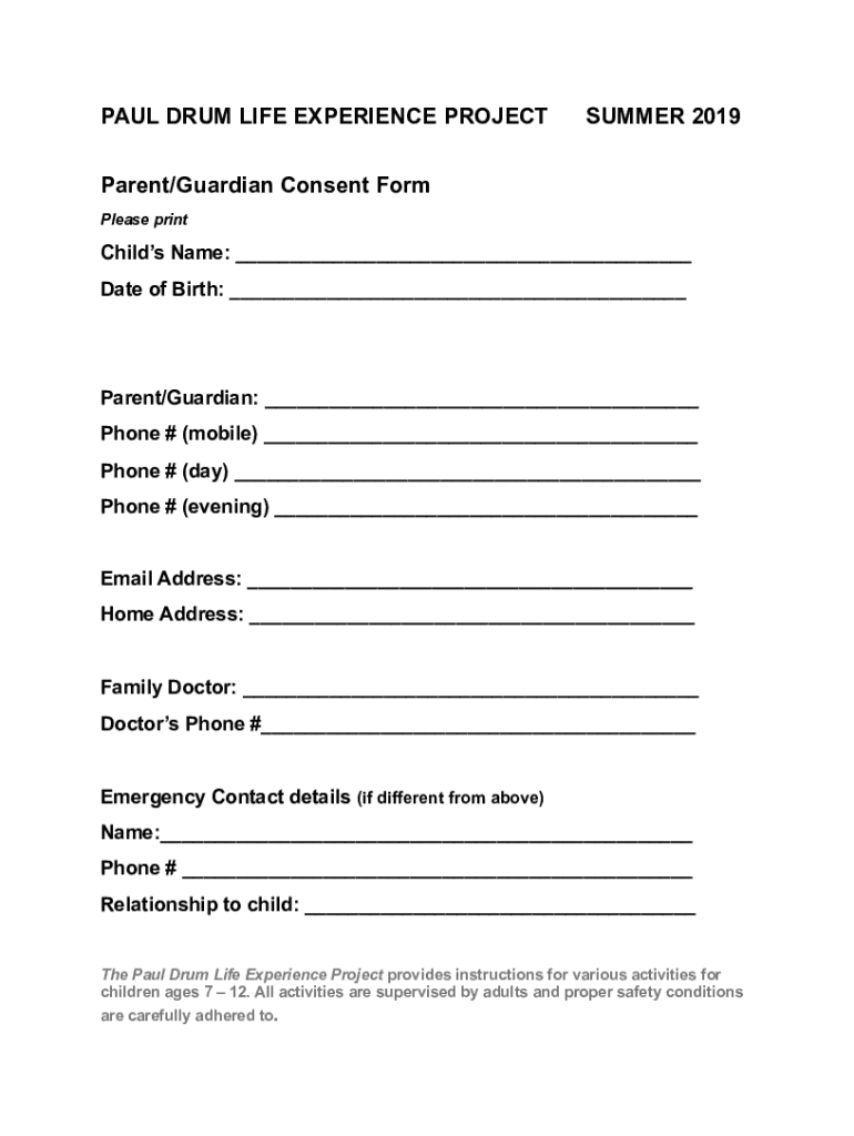 Fillable Online 2019 Consent Form PDLEP Fax Email Print - pdfFiller