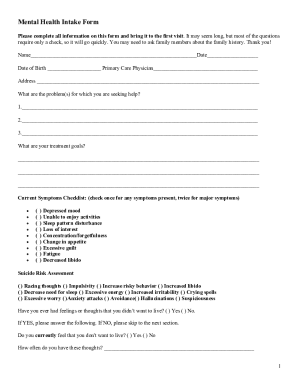 Fillable Online THEZ07 Psych Eval and Mental Health Intake Form Fax ...