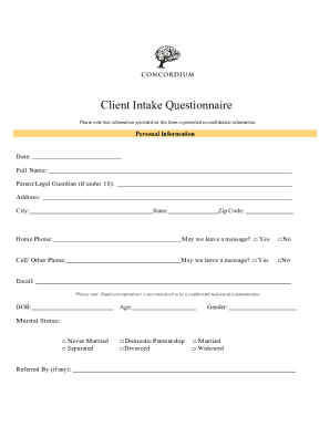 Fillable Online Client Intake Questionnaire - Renewed Psych Fax Email ...