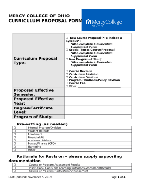 Curriculum Change Template.doc - PROPOSAL FOR CHANGES IN THE ... Doc ...