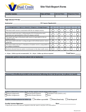Fillable Online Site Visit Report Form - DRAFT 3 Fax Email Print ...