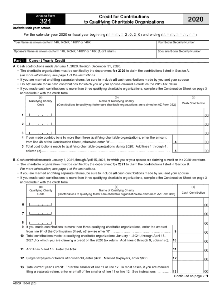 Fillable Online arizona form 321 qualifying Fax Email Print - pdfFiller