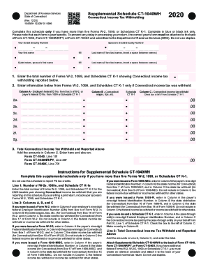 Fillable Online Printable 2020 Connecticut Form CT-1040WH (Connecticut ...