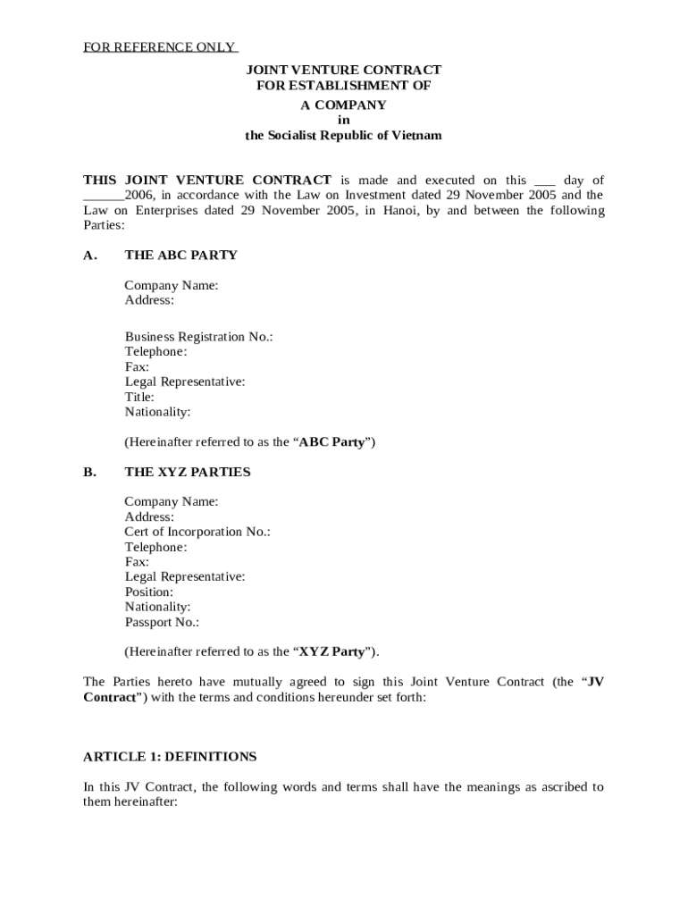 53 Simple Joint Venture Agreement Templates PDF, DOC ? Doc Template ...