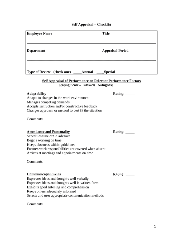 46 Employee Evaluation s & Perance Review Examples Doc Template | pdfFiller
