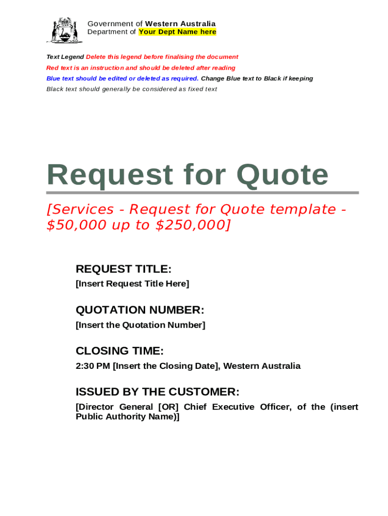 50 Simple Request For Quote Templates (& s) ? Doc Template | pdfFiller