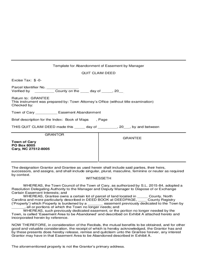 Fillable Online TF16-010 Quitclaim Deed Template - Free Template ...
