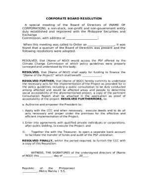Sample Corporate Resolution for Signing Authority ...Sample of a Board ...