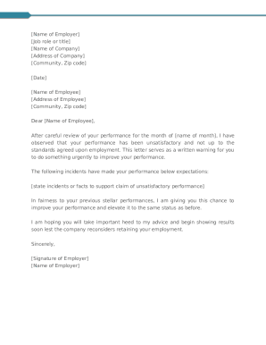 49 Professional Warning Letters (Free Templates) ? Doc Template | pdfFiller