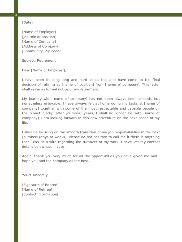 38 Professional Retirement Announcement Letters & Emails ? Doc Template ...