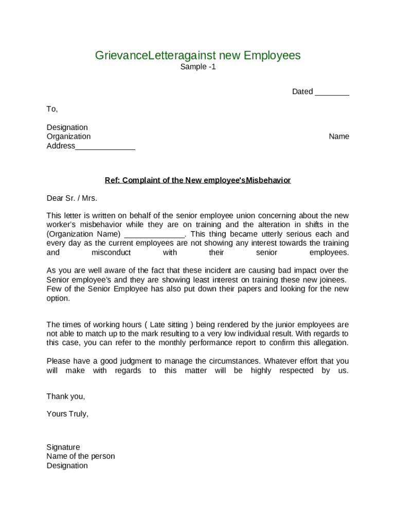 37 Editable Grievance Letters (Tips & Free Samples) ? Doc Template ...