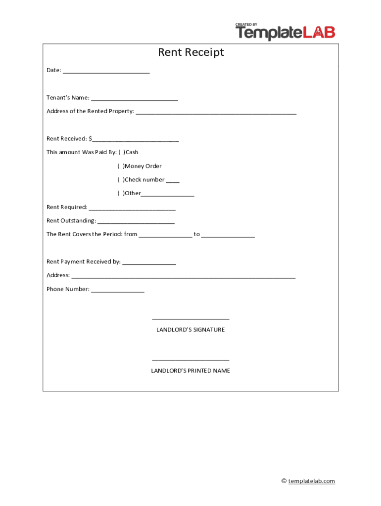 Fillable Online 49 Printable Rent Receipts (Free Templates) ? Fax Email ...