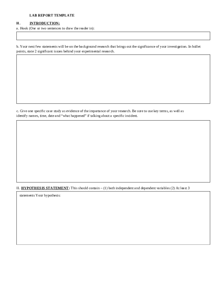40 Lab Report Templates & at Examples ? Doc Template | pdfFiller