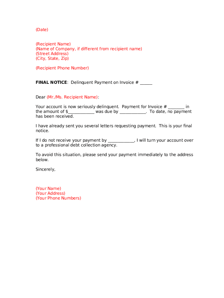 44 Effective Collection Letter Templates & Samples ? Doc Template ...