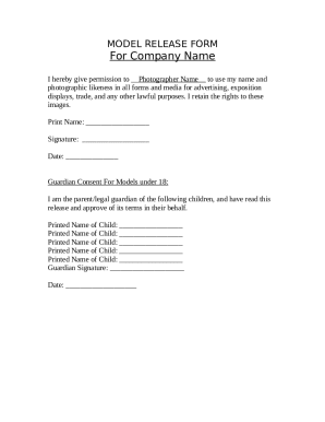 Free Filming In Progress And Model Release Templates Doc Template ...