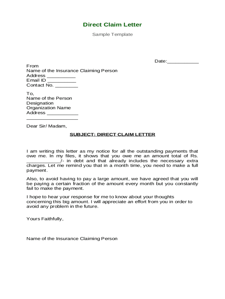 49 Free Claim Letter Examples - How to Write a Claim Letter? Doc ...