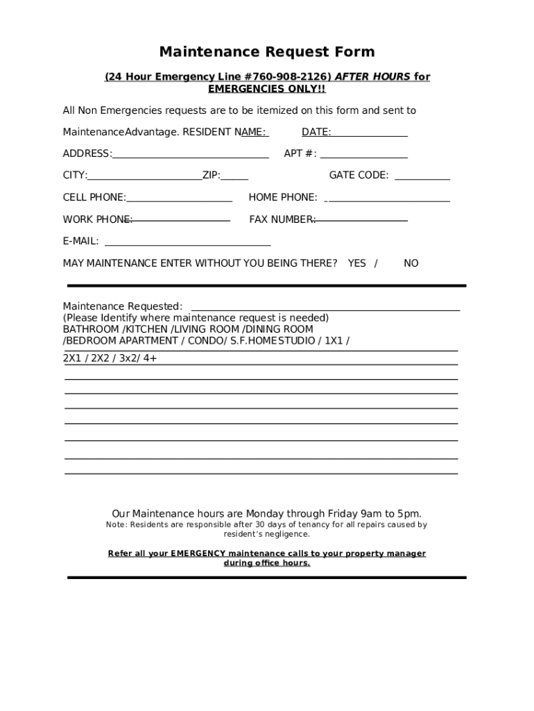 What Qualifies as a Maintenance Emergency Request? (List ...Difference ...