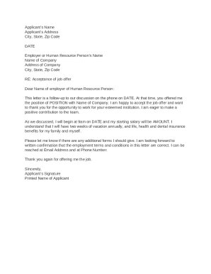 Sample Email Rejection Letters for Job Candidates Doc Template | pdfFiller