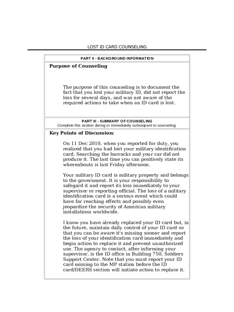 Army Counseling Statement Example For Lost Military ID Card Doc army-counseling-statement-example-for-lost-military-id-card-doc