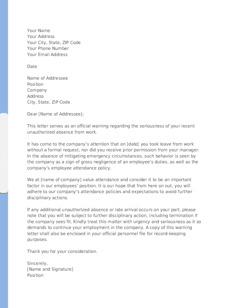 Dear Name of Addressee; Doc Template | pdfFiller