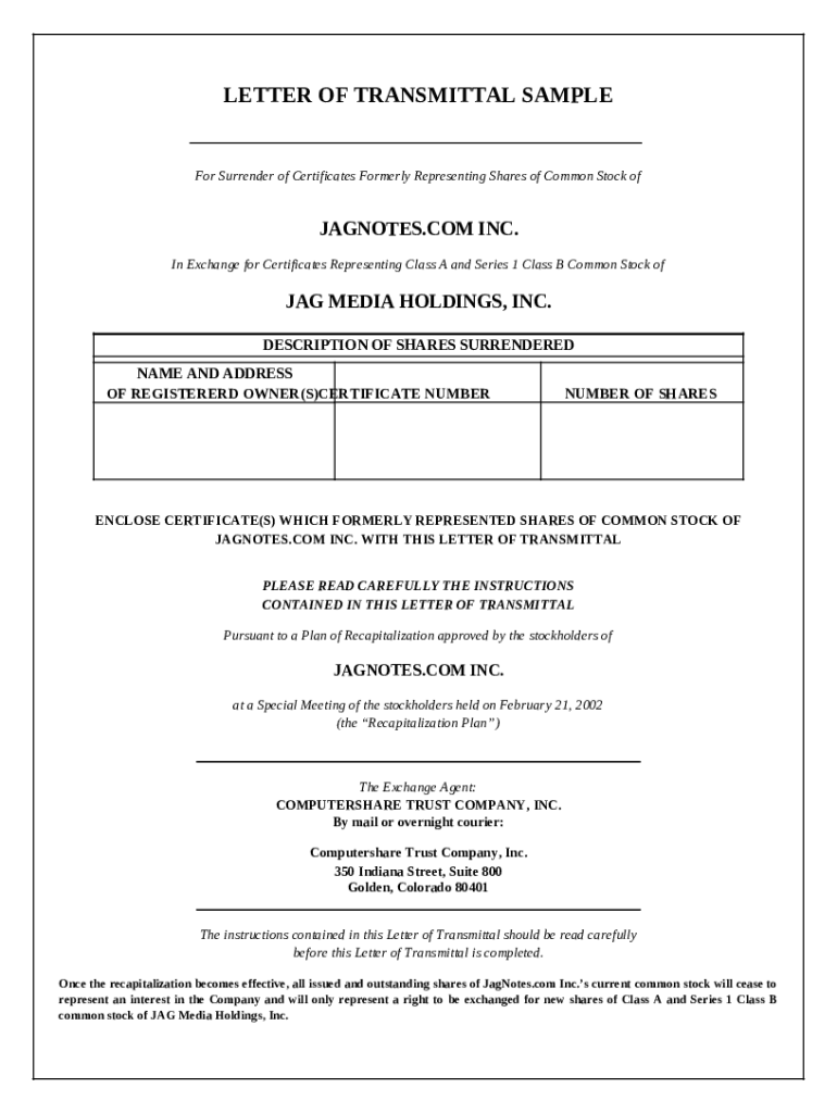 Surrender of Company Stock Certificates Sample Clauses Doc Template ...