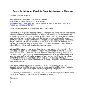 Request for Meeting Appointment Sample Doc Template | pdfFiller