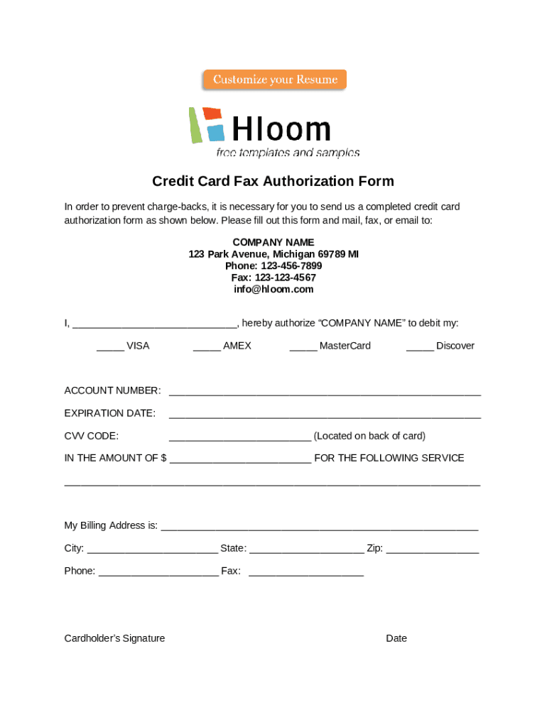 Credit Card Authorization Templates Download10 Best Practices for Card ...