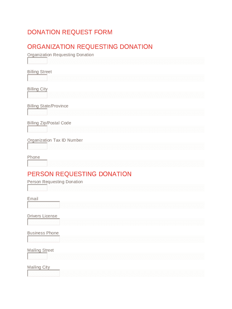 ORGANIZATION REQUESTING DONATION Doc Template | pdfFiller