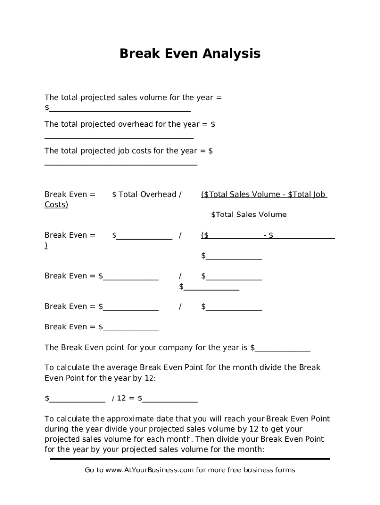 41 Free Break Even Analysis Templates & Excel Spreadsheets ? Doc ...