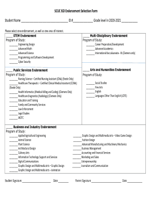 Fillable Online SCUC ISD Endorsement Selection Form Fax Email Print ...