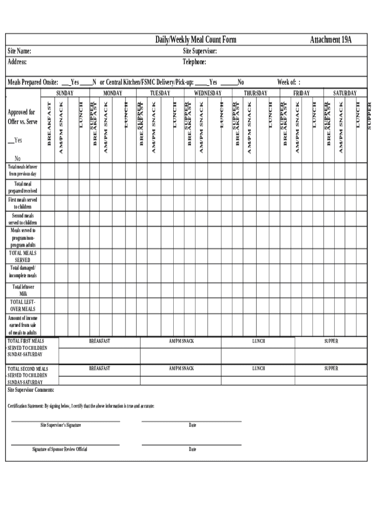 Att 19A Daily Meal Count -Recycled Milk.doc Doc Template | pdfFiller
