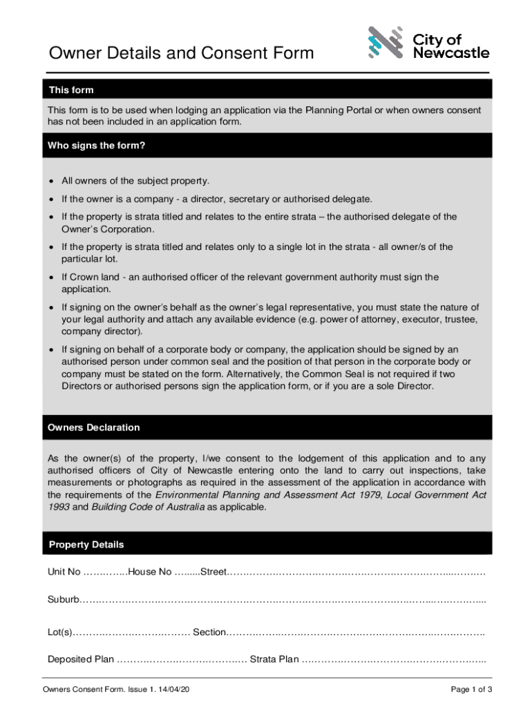Fillable Online newcastle nsw gov Landlord Consent Agreement Form ...