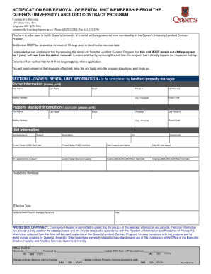 Fillable Online LCP Notification For Unit Removal Form Fax Email Print ...
