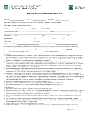Fillable Online NLC Parent Consent Form for ECHS Students -Updated for ...