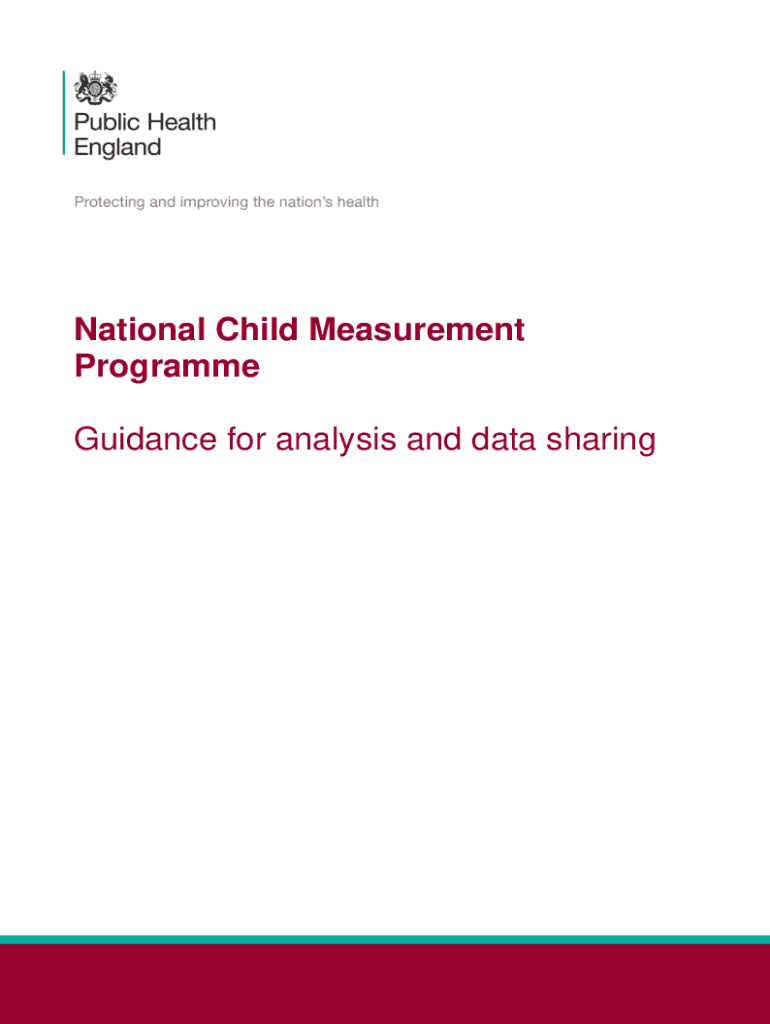 Fillable Online NCMP: Guidance for data sharing and analysis - GOV.UK ...