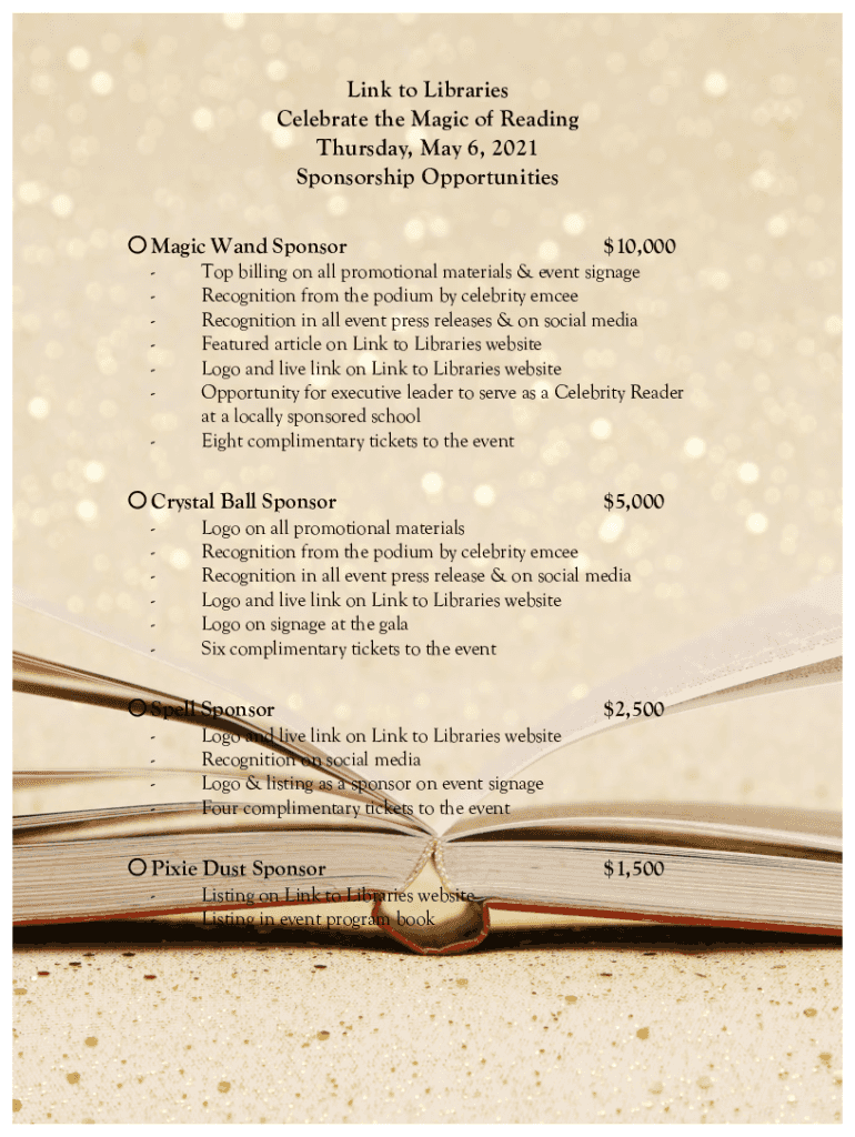 Fillable Online Link to Libraries Gala - Celebrate the Magic of Reading ...
