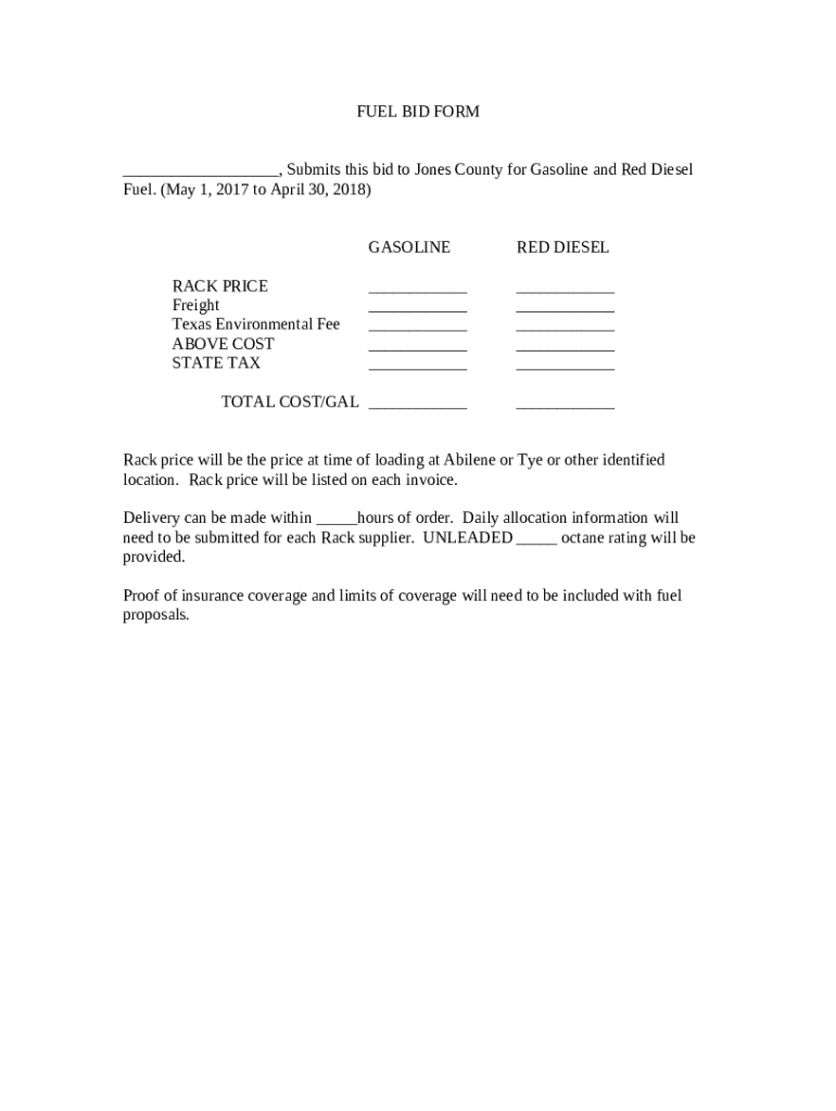 FUEL BID - newtools.cira.state.tx.us Doc Template | pdfFiller