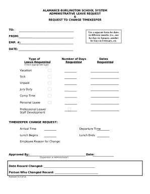 ADMINISTRATIVE LEAVE REQUEST Doc Template | pdfFiller