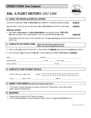 Fillable Online nautical asn ORDER FORM: New Zealand Fax Email Print - pdfFiller