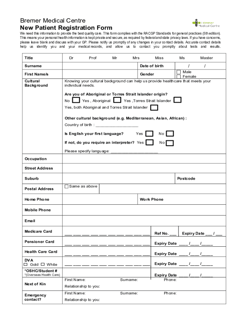Fillable Online 23+ Patient Registration Form Templates - PDF, DOCFree ...