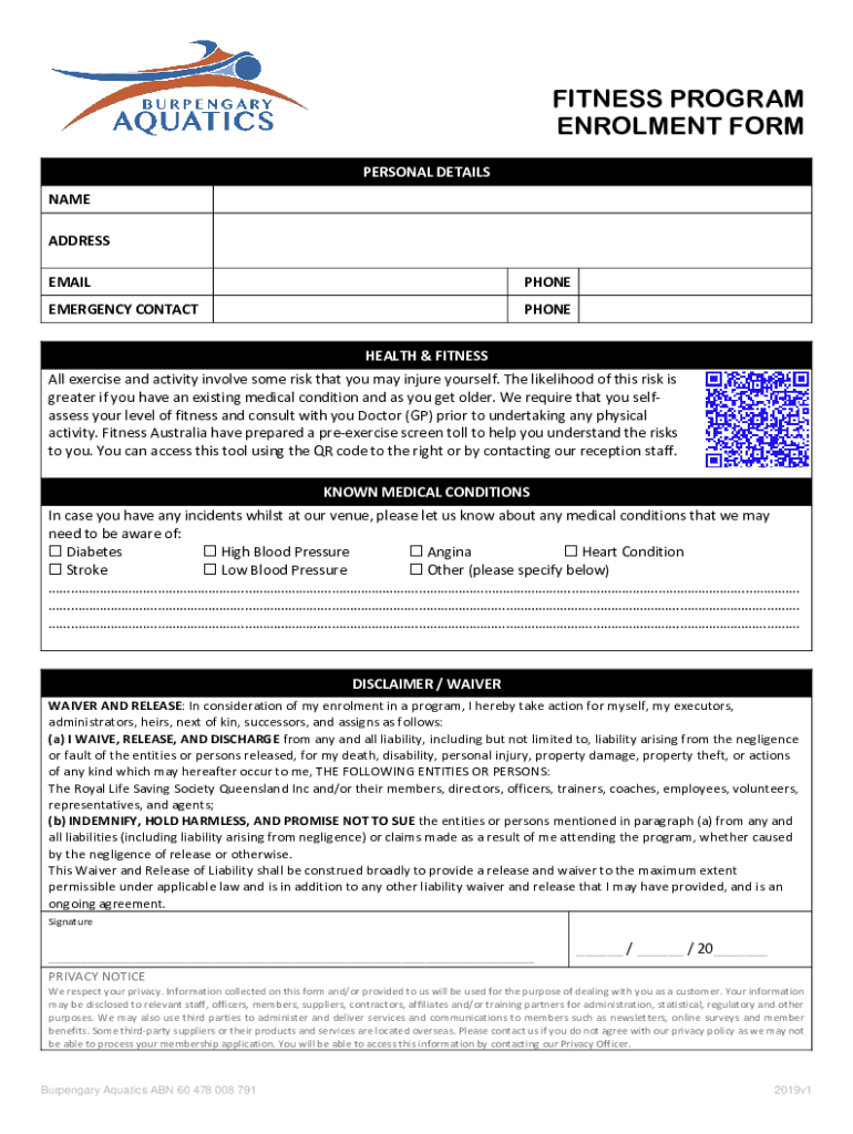Fillable Online Fitness Gym Registration Form TemplateJotFormGym ...