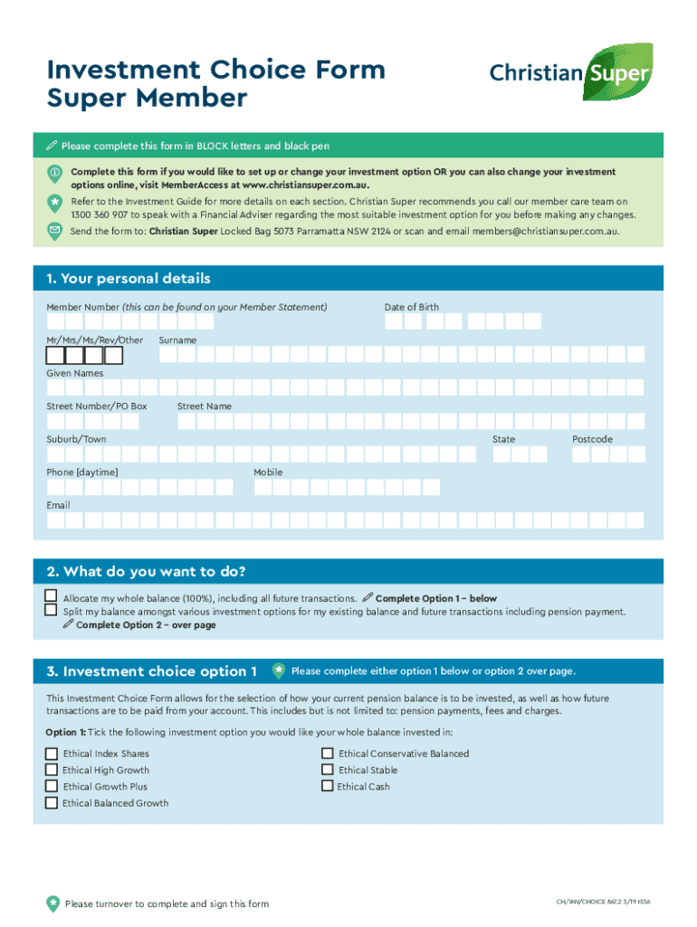 Fillable Online Switch your Accumulation Account - QSuper Fund Fax Email Print - pdfFiller