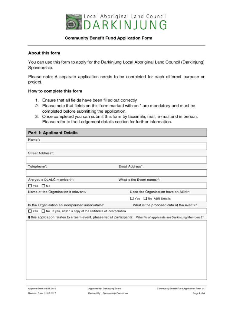 Fillable Online CBF - Application Form Fax Email Print - pdfFiller